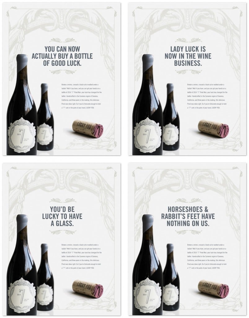 Graphic Design Print Ad for Sonoma, CA Wine Company