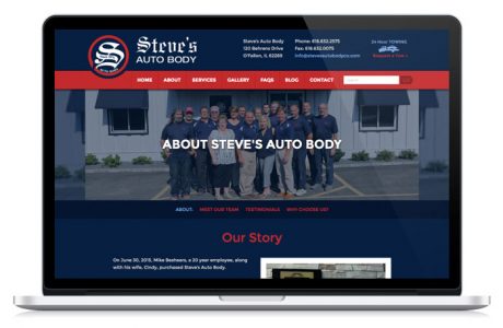 Steve's Auto Body Custom WordPress Website Design