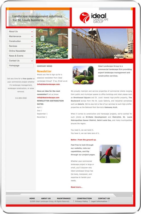 Custom WordPress Website Design for St. Louis Commercial Landscaping ...