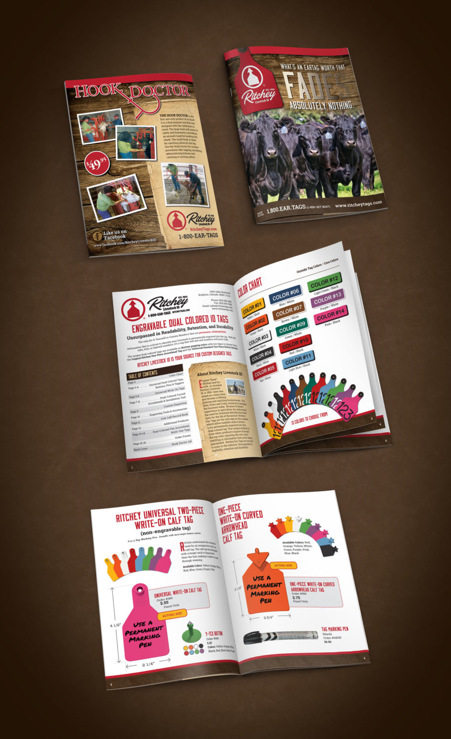 Website Redesign, Catalog Design & Print Ads for Ritchey Livestock ID