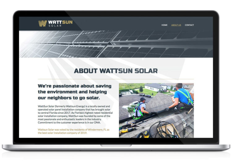 Custom WordPress Website Design for Wattsun Solar by Visual Lure