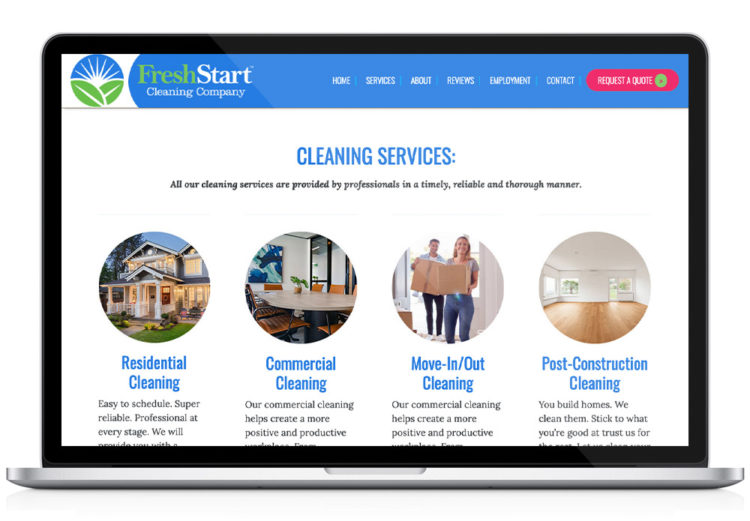 Fresh Start Cleaning Company Website Designed by Visual Lure