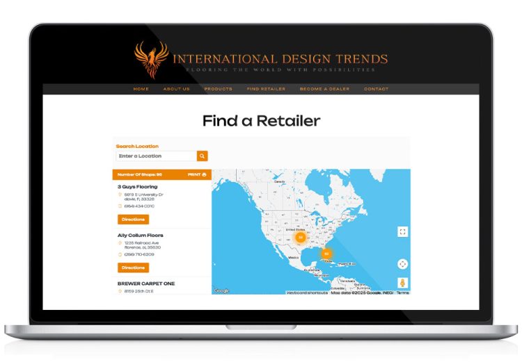 Custom WordPress website for a Flooring Manufacturing Company